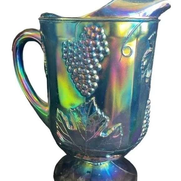Carnival Glass | Kitchen | Vintage Carnival Glass Large Water Pitcher ...